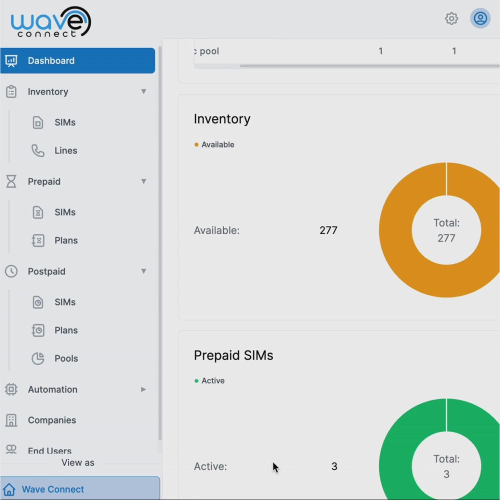 Trial data SIM – Wave Connect